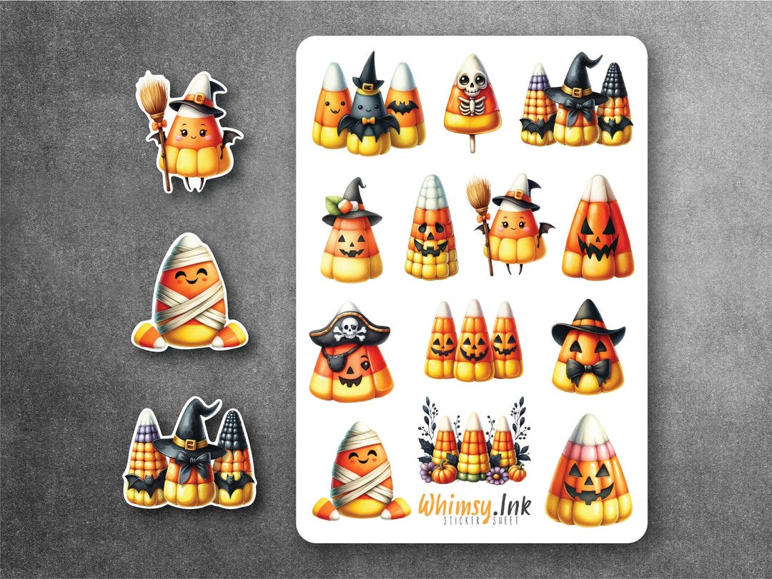 Halloween Candy Corn Vinyl Sticker Sheet | Great for Planners ...