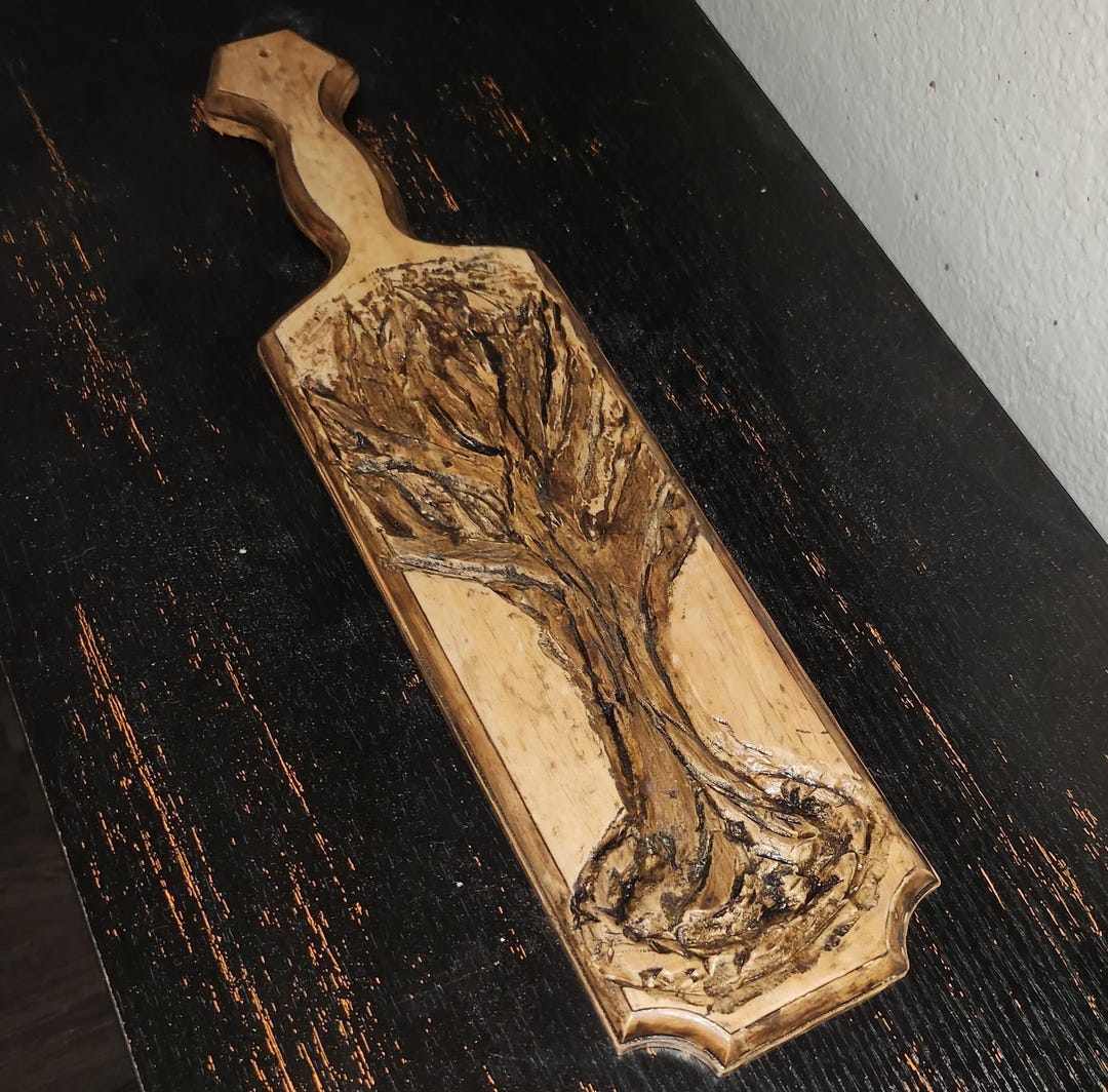 17 '' Hand-carved Paddle - Dark Oak Tree - Etsy