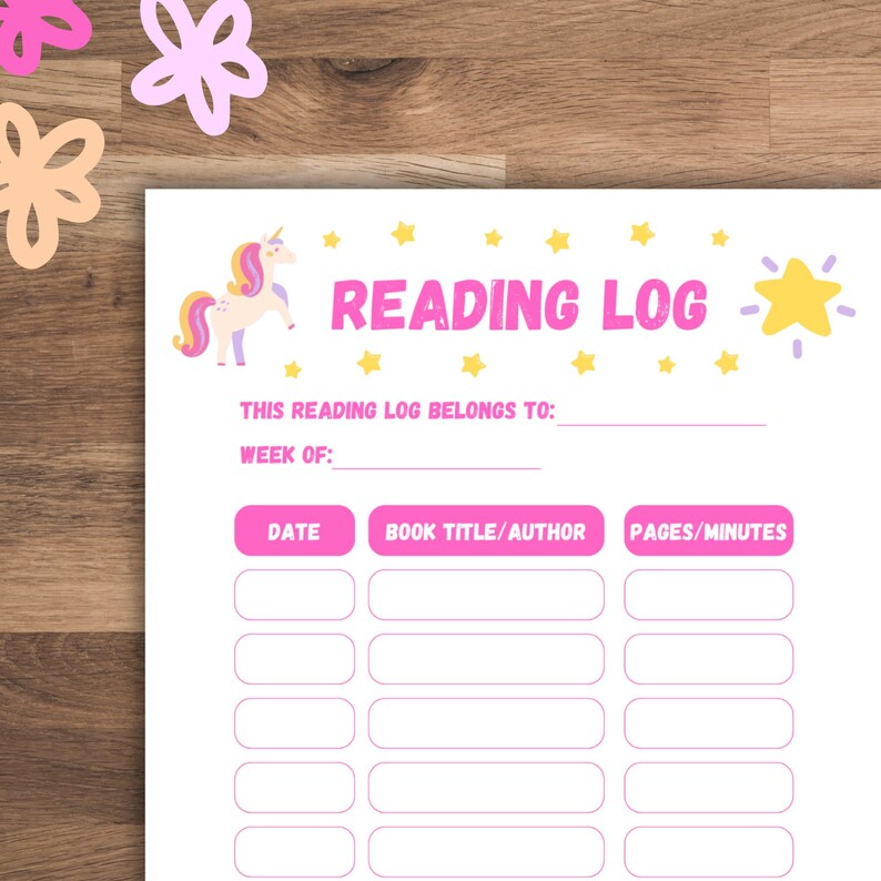 Reading Log Printable Kids Reading Log Reading Chart Book Tracker for ...