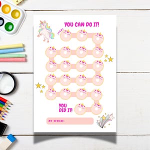 Unicorn Reward Chart Potty Training Chart Kids Behavior Chart Potty ...