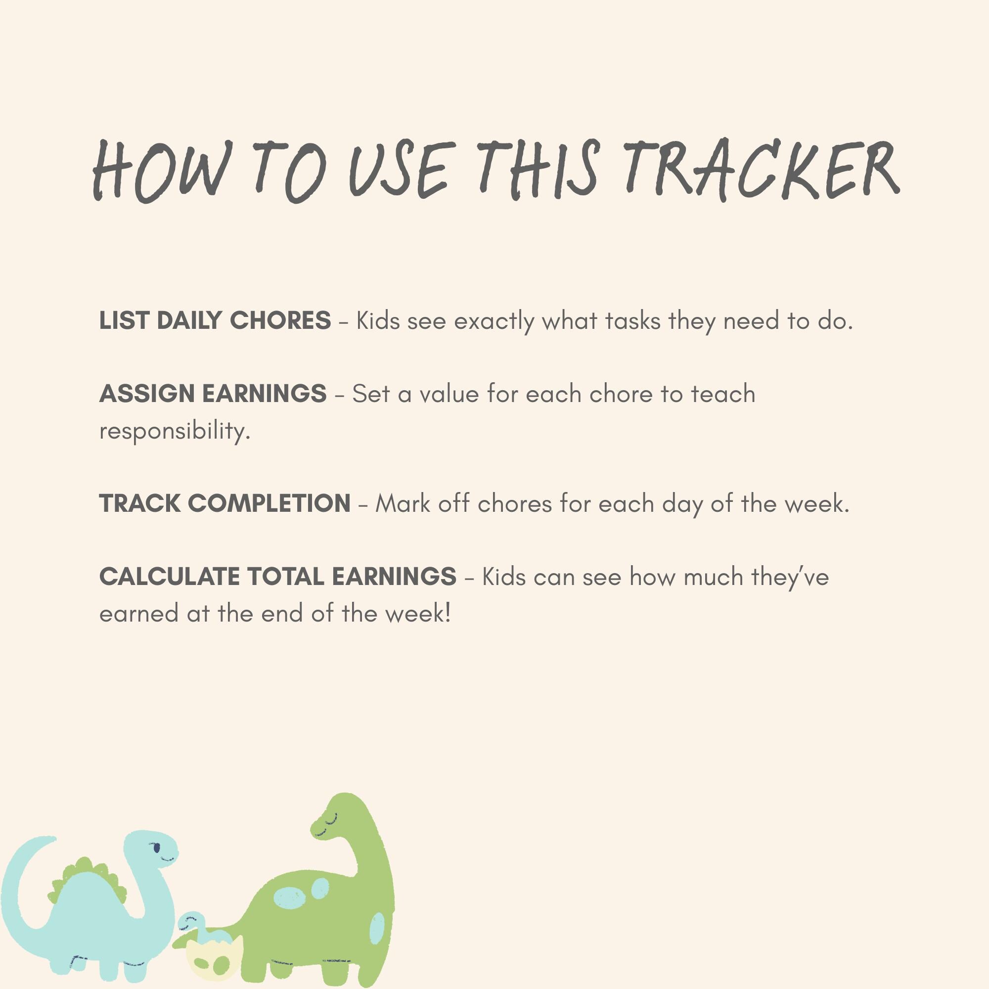 Allowance Chart Toddler Chore Chart Printable Allowance Tracker ...