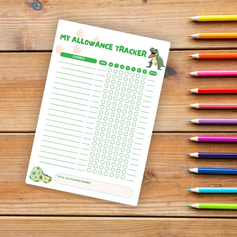 Allowance Chart Toddler Chore Chart Printable Allowance Tracker ...