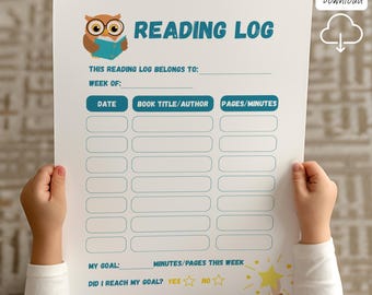 Reading Log Printable Kids Reading Log Reading Chart Book Tracker for ...