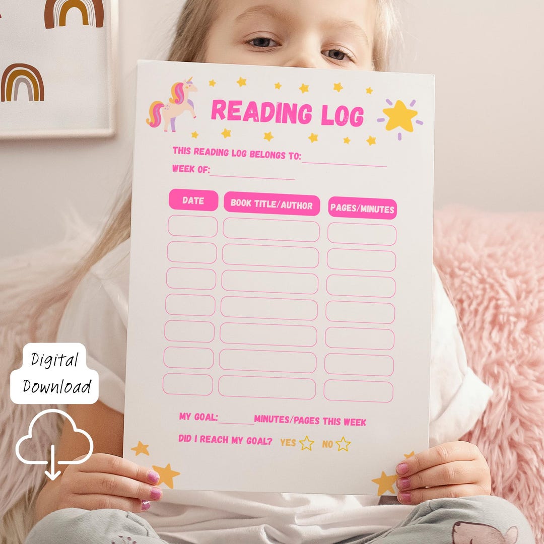 Reading Log Printable Kids Reading Log Reading Chart Book Tracker for ...