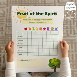 Fruit of the Spirit Reward Chart Kids Bible Study Galatians Holy Spirit ...