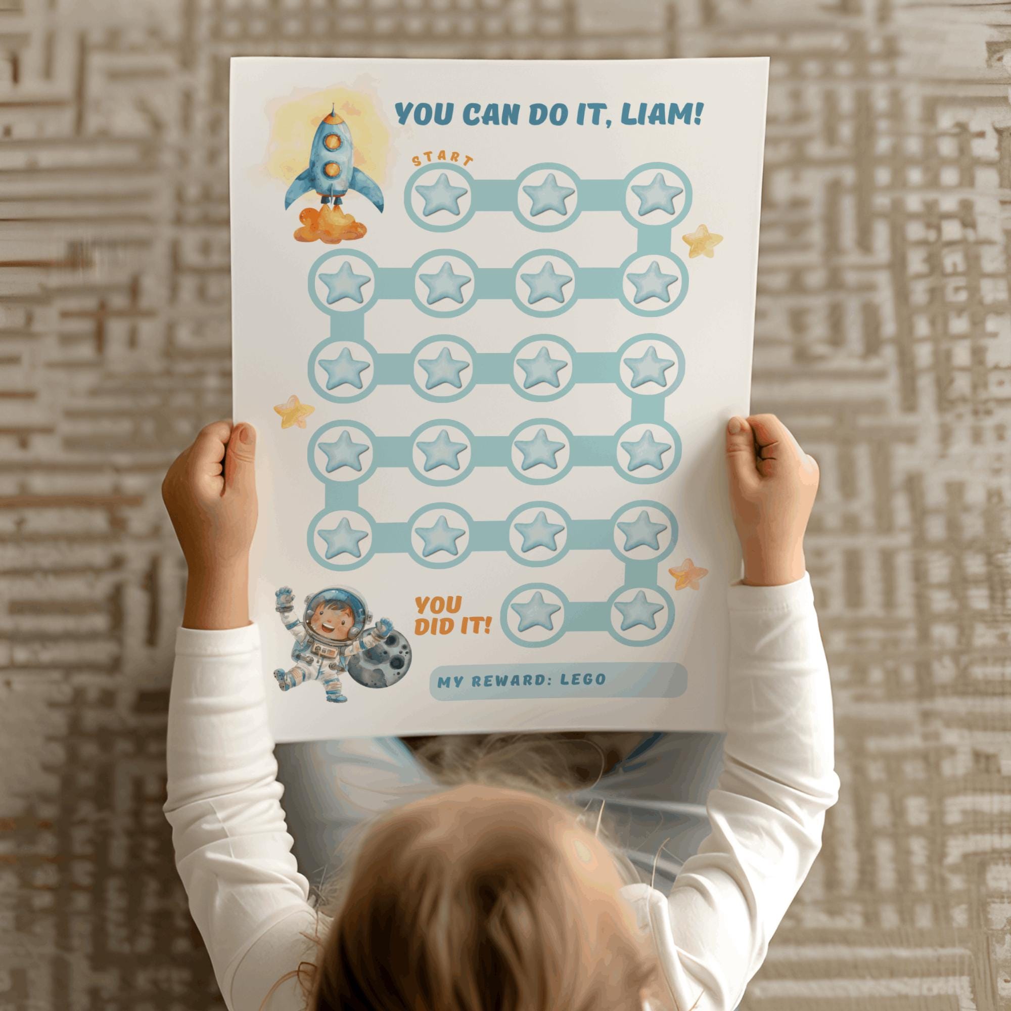 Outer Space Reward Chart Editable Kids Sticker Chart Toddler Behavior ...