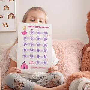 Editable Princess Reward Chart Kids Sticker Chart Toddler Behavior ...