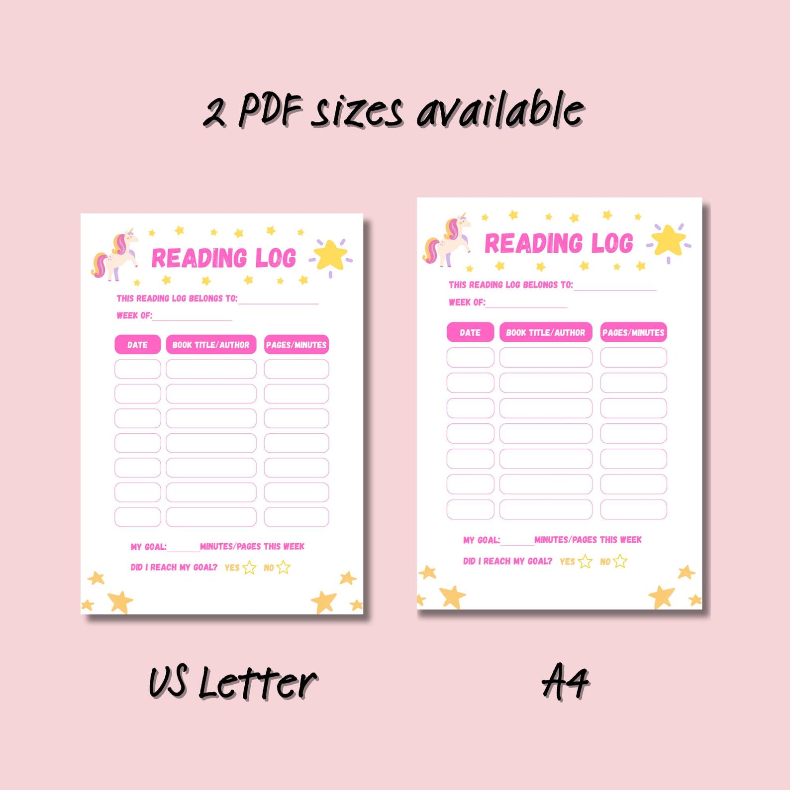 Reading Log Printable Kids Reading Log Reading Chart Book Tracker for ...