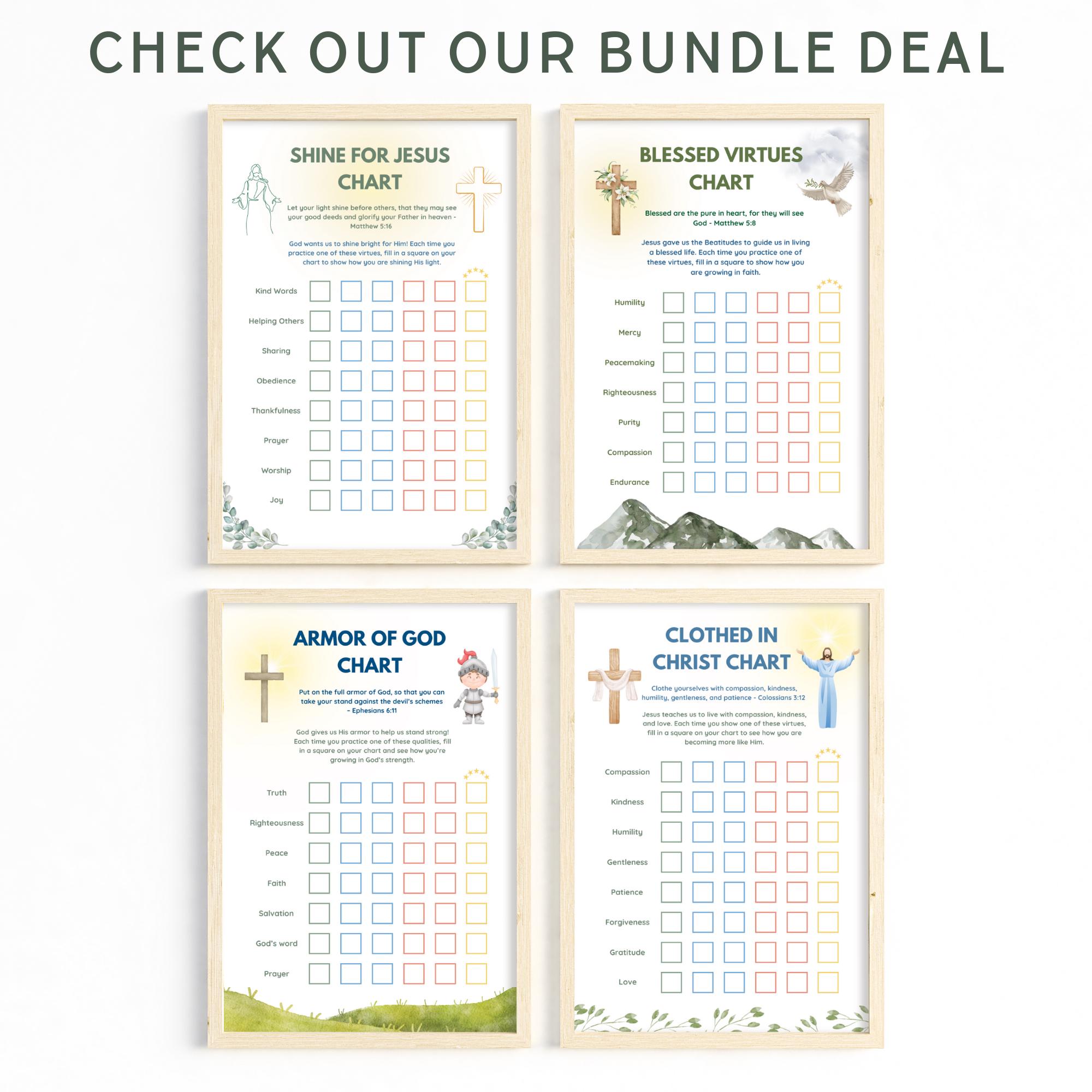 Chrisitan Behavior Chart Kids Bible Verse Reward Chart Jesus Reward ...