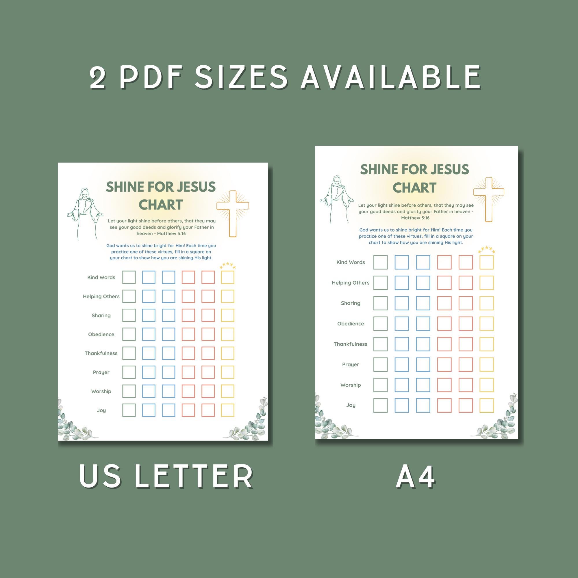 Chrisitan Behavior Chart Kids Bible Verse Reward Chart Jesus Reward ...
