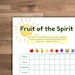 Fruit of the Spirit Reward Chart Kids Bible Study Galatians Holy Spirit ...