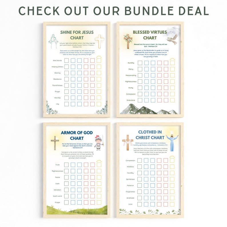 Armor of God Printable Kid Bible Verse Behavior Chart Kids Bible Study ...