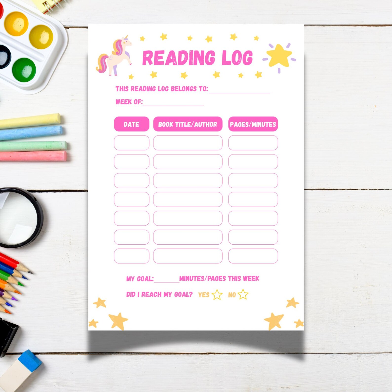 Reading Log Printable Kids Reading Log Reading Chart Book Tracker for ...