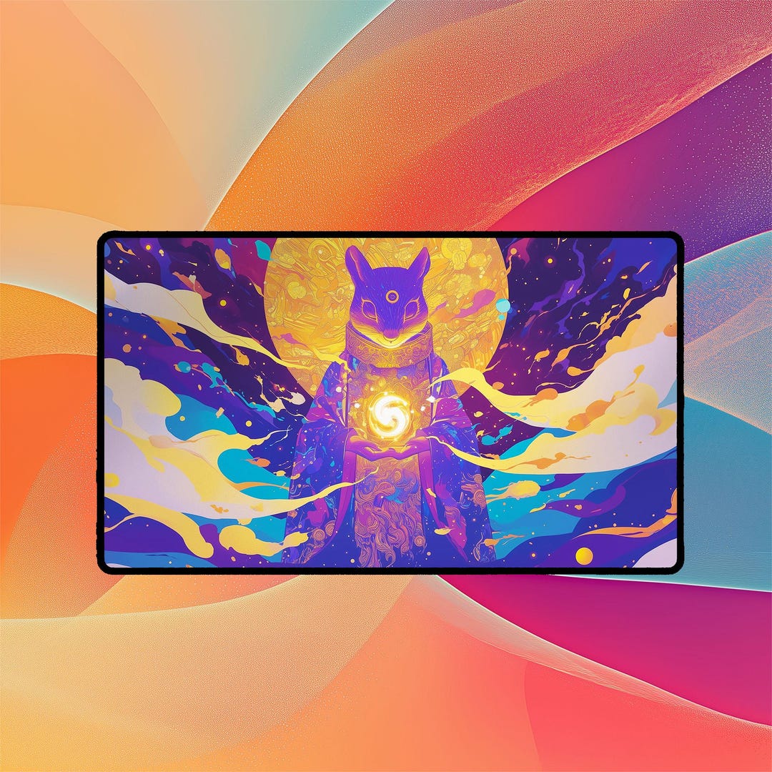 Squirrel Sorcerer TCG Playmat | Fantasy Forest Magic Artwork - Etsy
