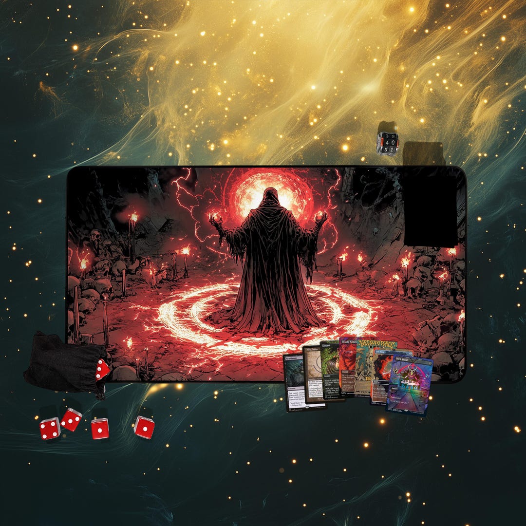 Dark Ritual Playmat | Infernal Sorcerer Fan Art TCG Mat | Gothic Black ...