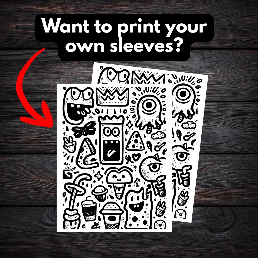 Doodle Custom Card Sleeve DIGITAL FILE ONLY | Print Your Own Sleeves ...