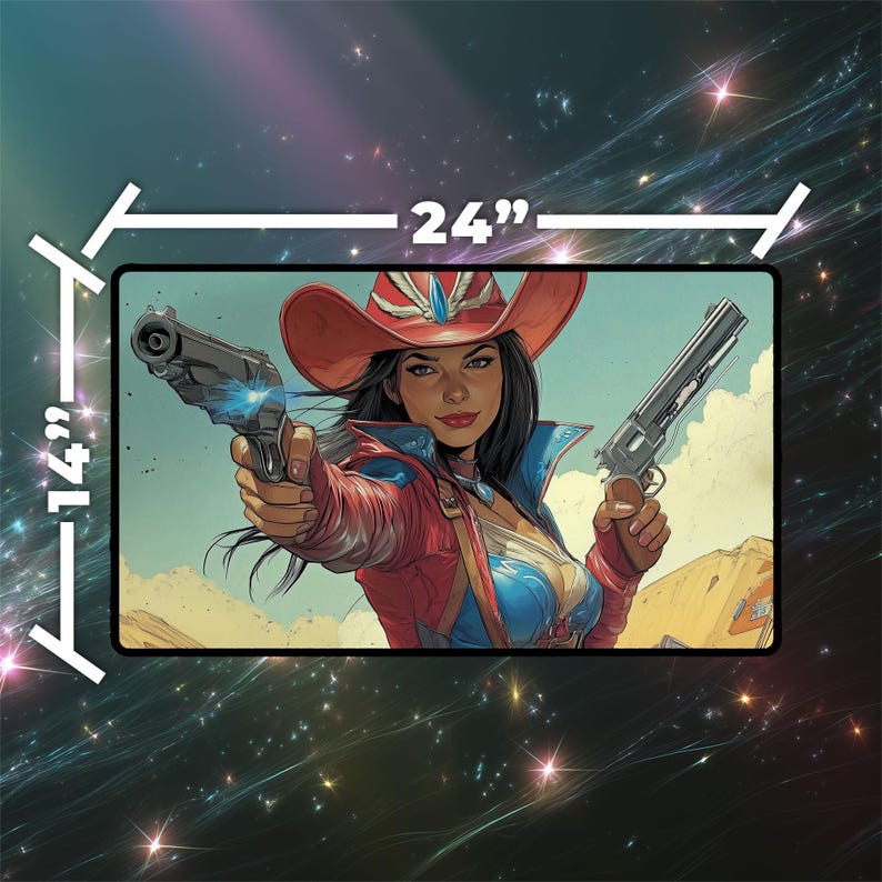 Stella Lee Custom MTG Playmat – Rogue Gunslinger Cedh Commander Mat ...