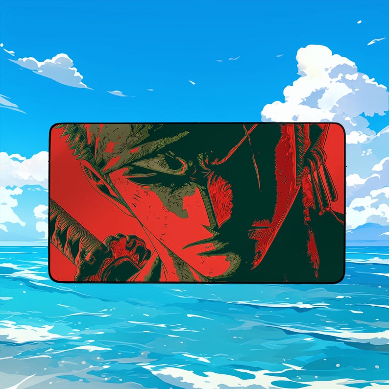 Zoro Anime Face Playmat | Pirate Crew Playmat | TCG Game Mat for Anime ...