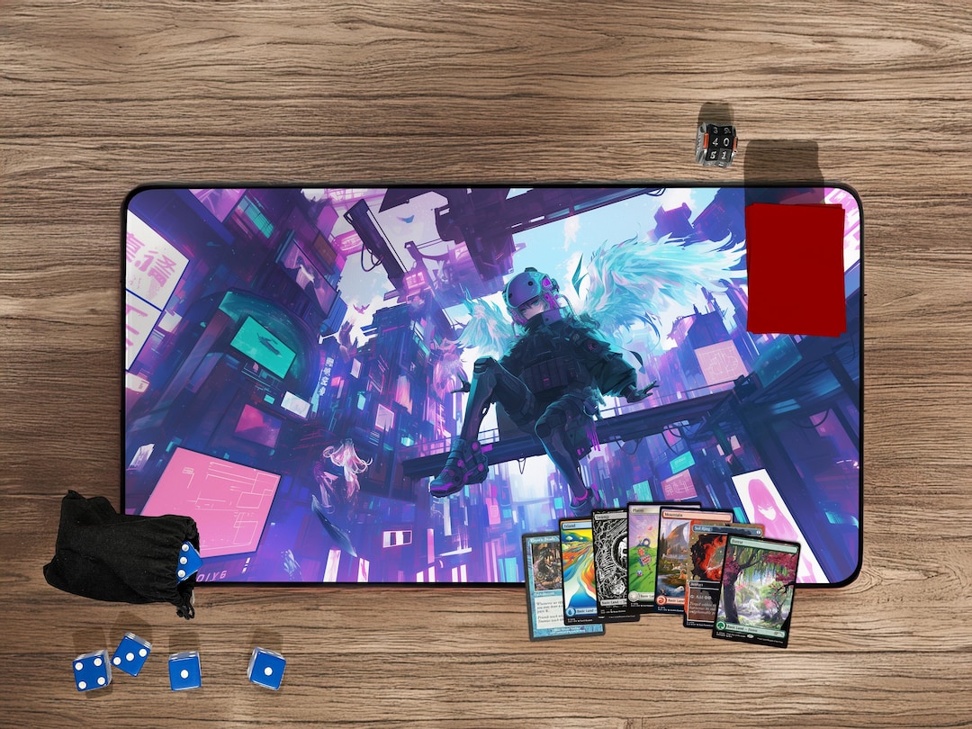 Cyber Wings | Futuristic Cyberpunk Playmat | Augmented Reality Urban ...