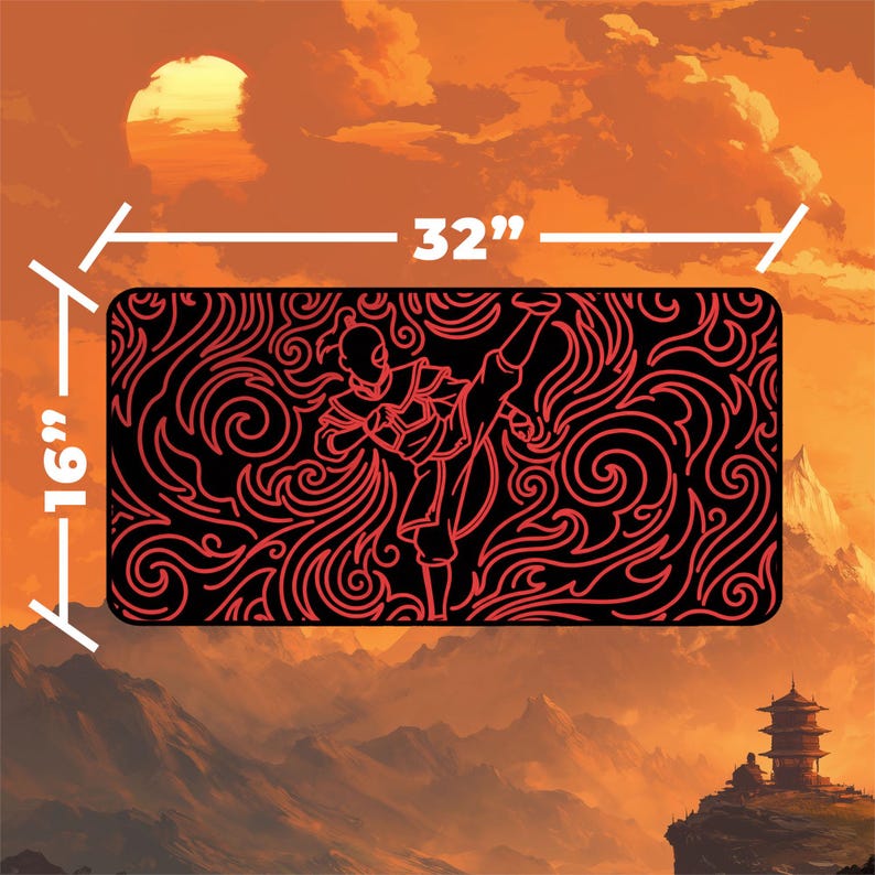 Neon Zuko Playmat | Magic the Gathering Playmat With Stitched Edges ...
