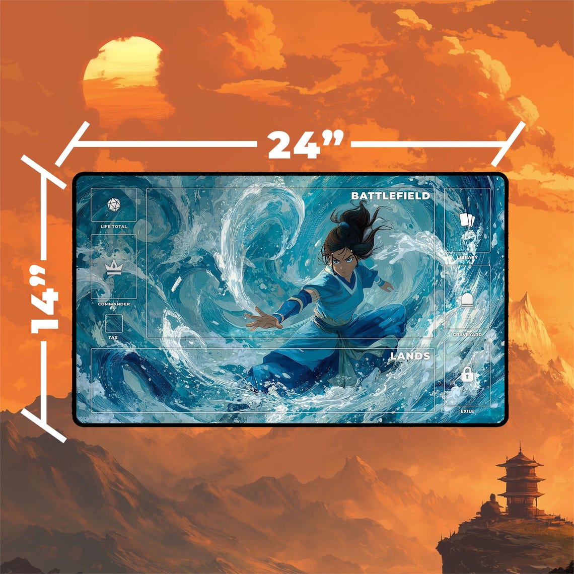 Katara Playmat | Magic the Gathering Playmat | Waterbending Wave Action ...