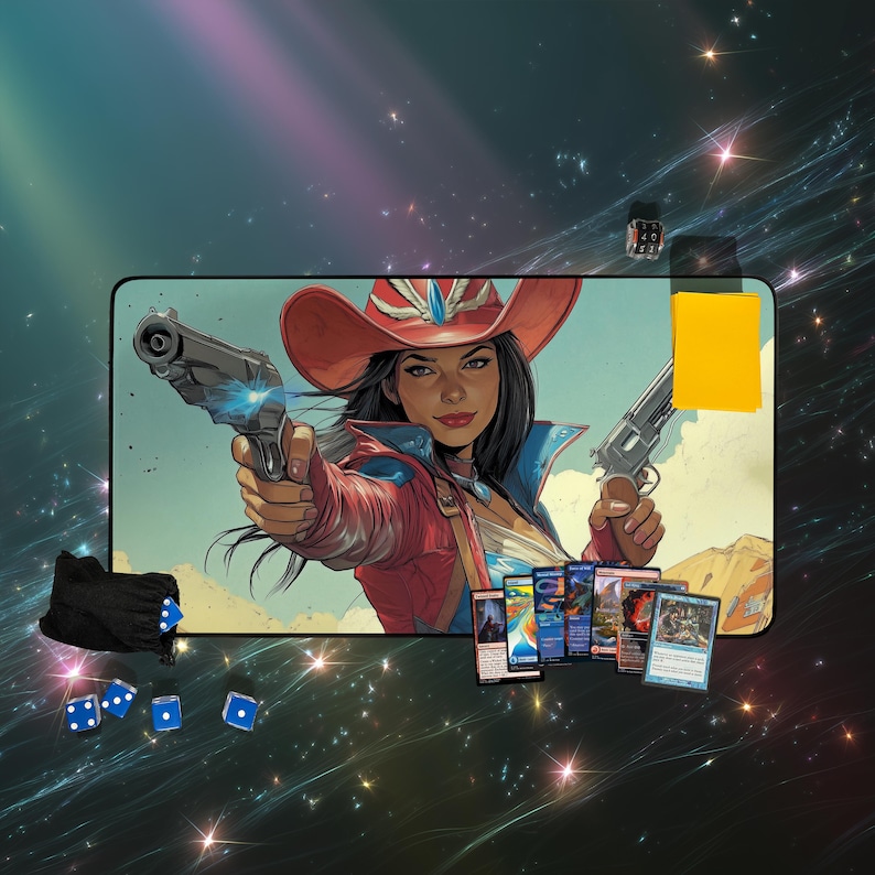 Stella Lee Custom MTG Playmat – Rogue Gunslinger Cedh Commander Mat ...