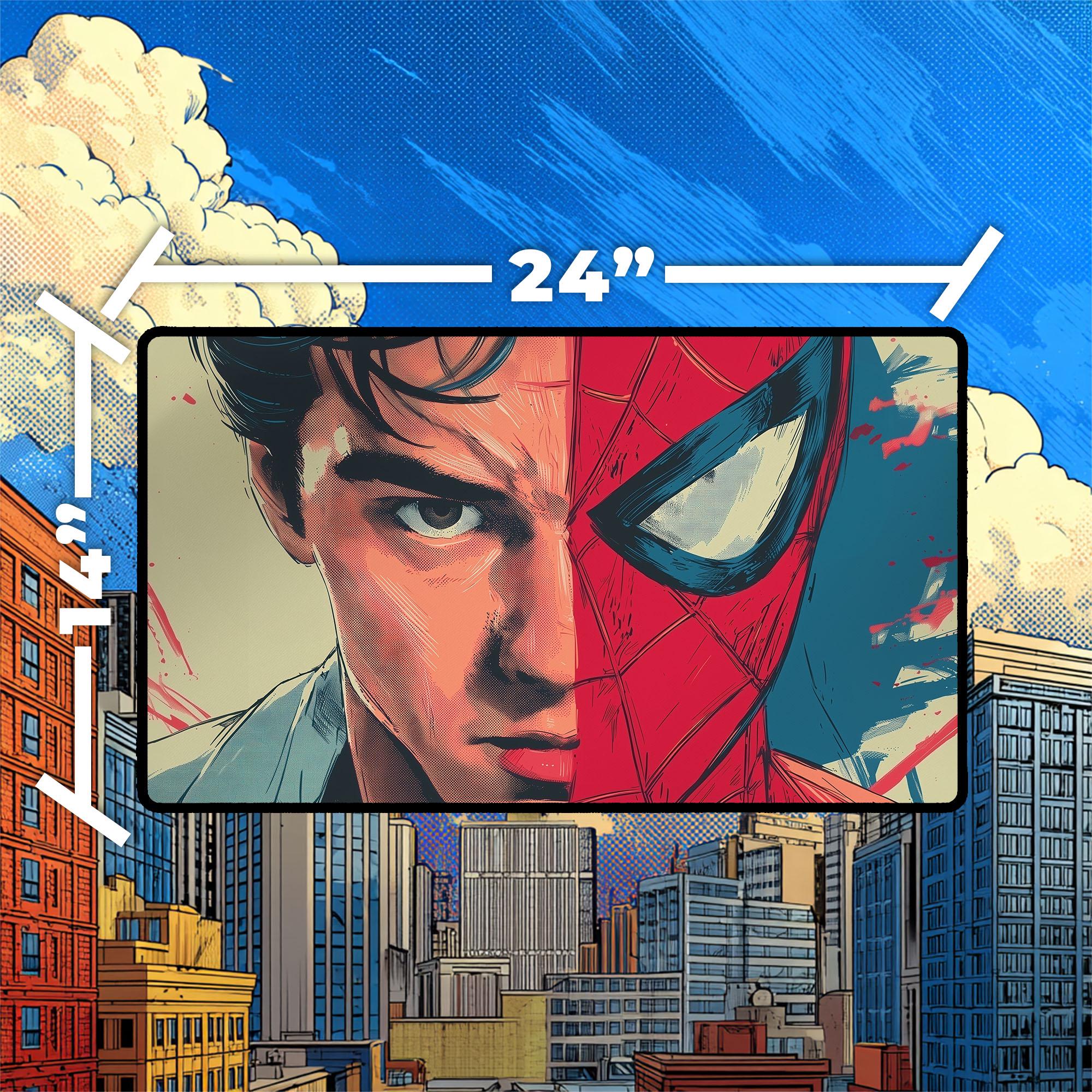 Peter Parker Spider-man Playmat | Unmasked Hero TCG Mat With Zones - Etsy