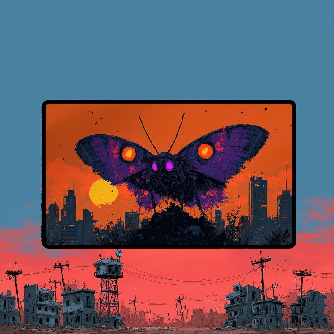 Wise Mothman TCG Playmat: Retro Post-apocalyptic Magic the Gathering - Etsy