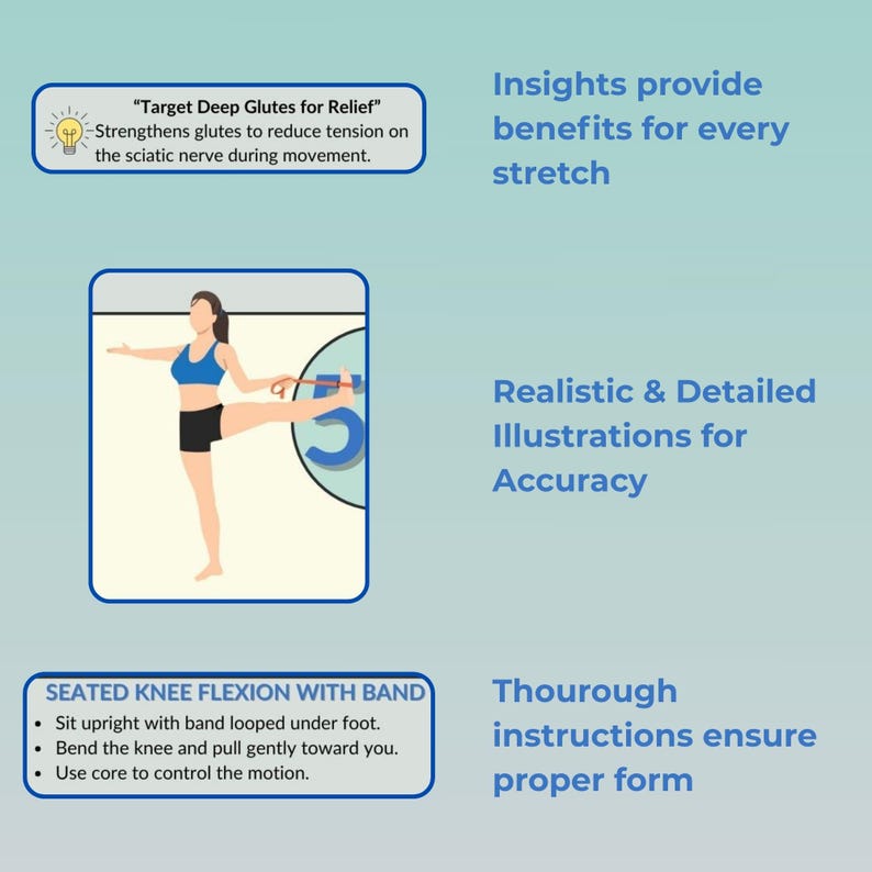 Resistance Band Sciatica Pain Relief | Printable Back Pain Guide ...