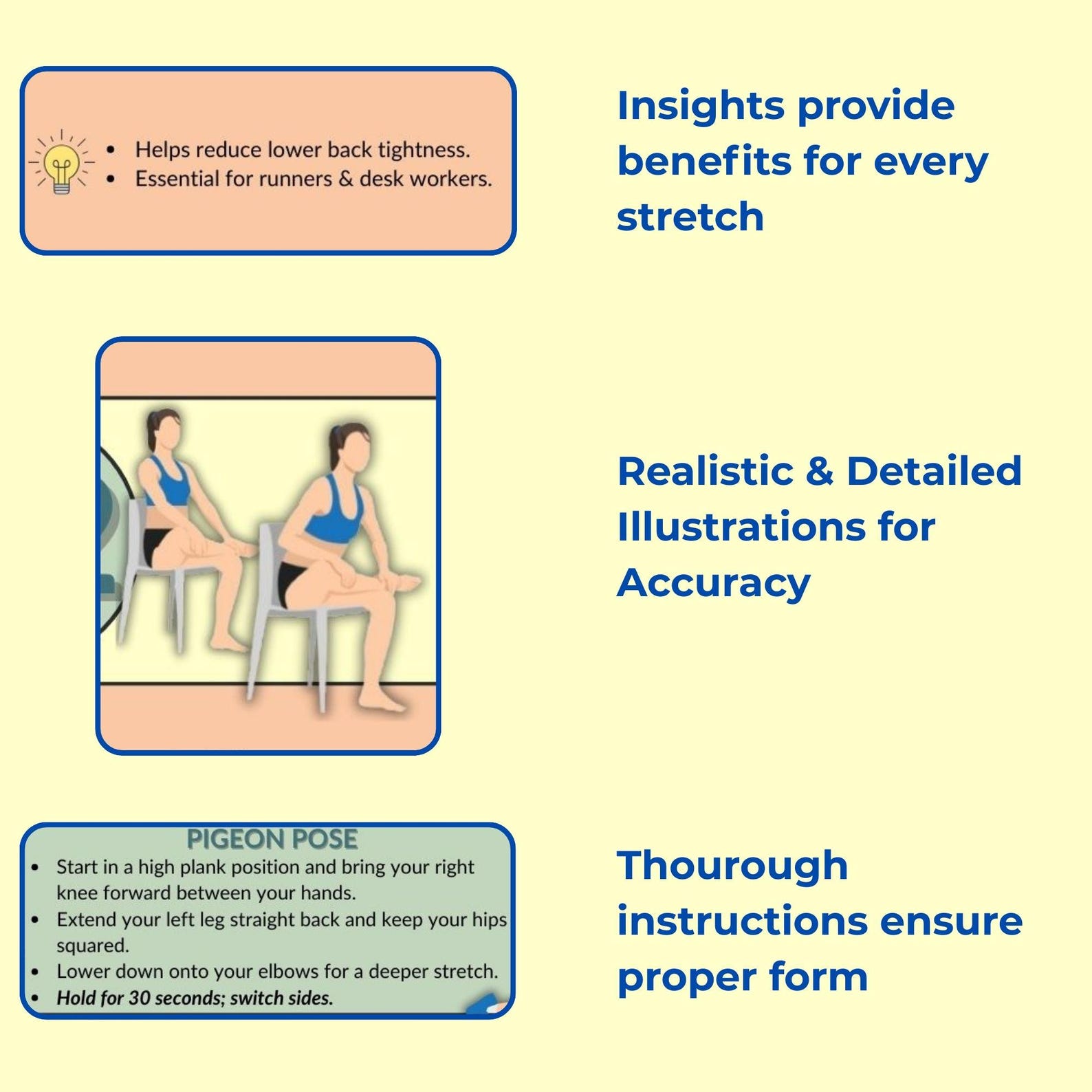 Hip & Glute Stretch Routine Printable – Relieve Tight Hips, Sciatica ...
