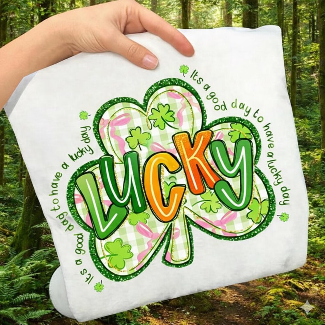 Retro St Patrick's Day Shamrock PNG, Lucky Blessed Vibes (digital ...