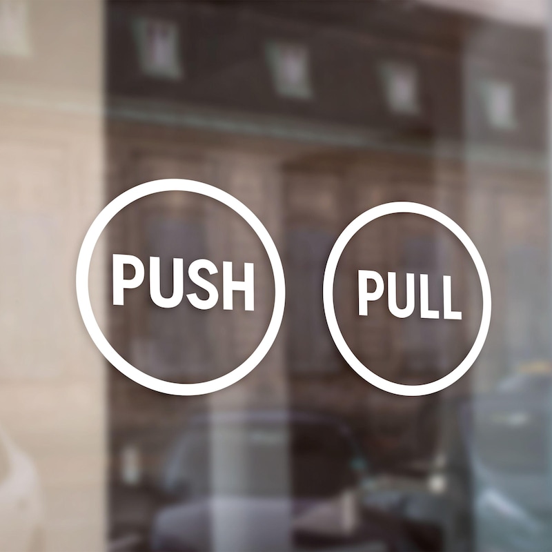 Push Pull Stickers - Etsy