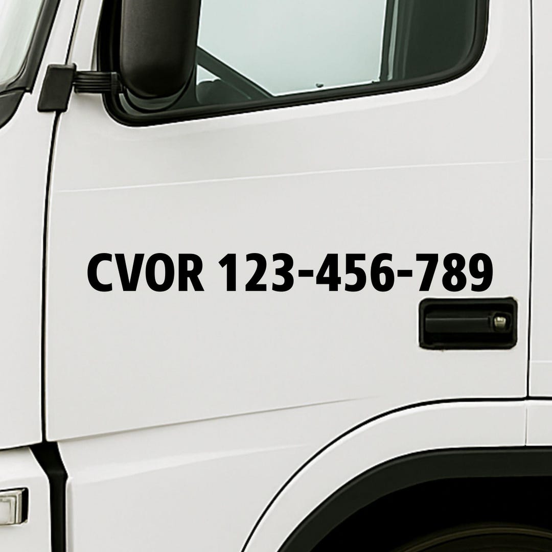 CVOR Number Decal / Ontario Commercial Vehicle Sticker / Truck Door ...