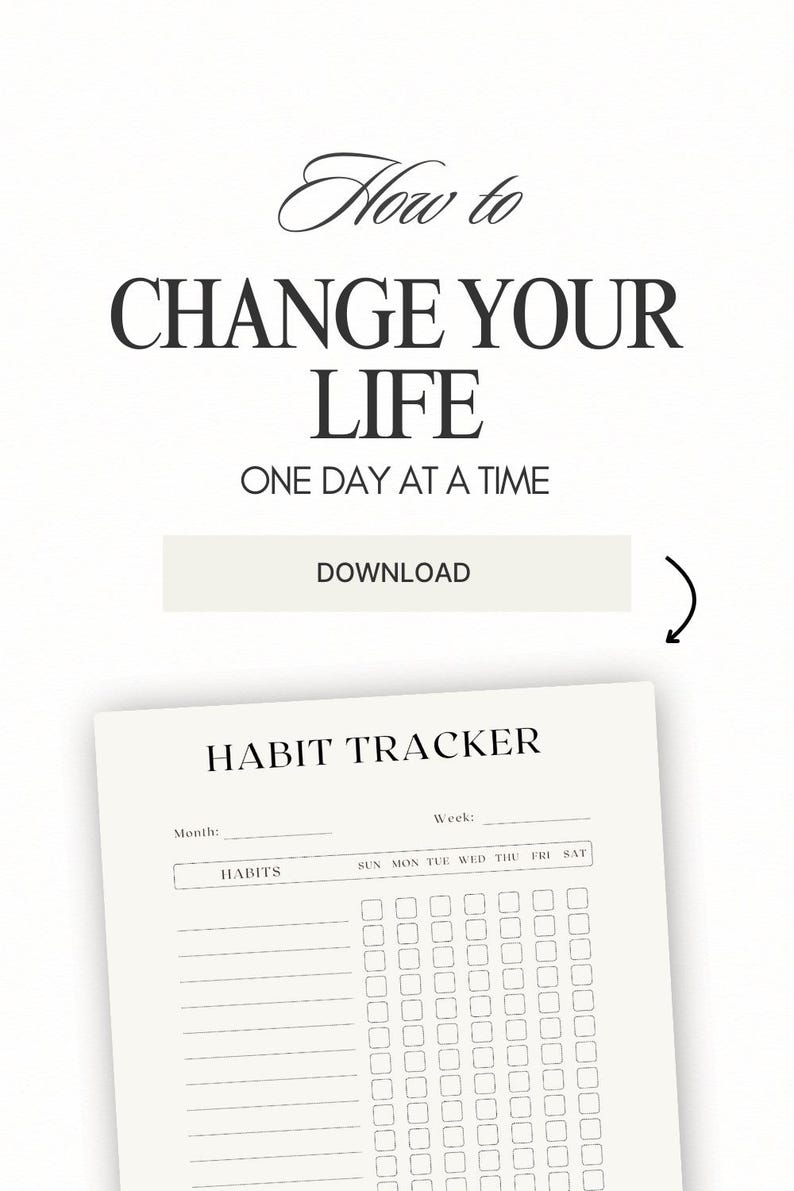 Habit Tracker Printable | Daily & Monthly Habit Tracker | Self-care ...