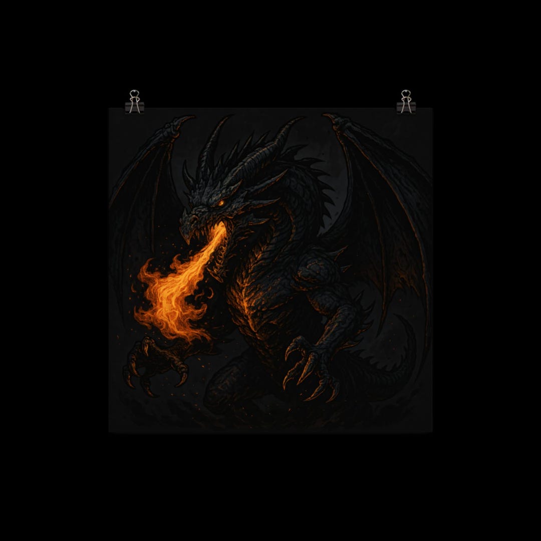 Hardcore Dragon Poster – Strength, Power, and Mysticism in Every Detail ...