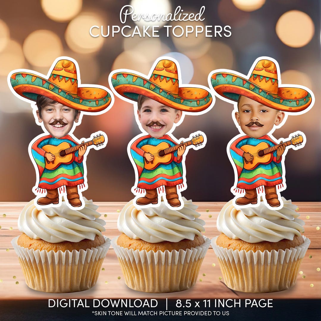 Personalized Fiesta Cupcake Toppers | Custom Party Decor (digital ...