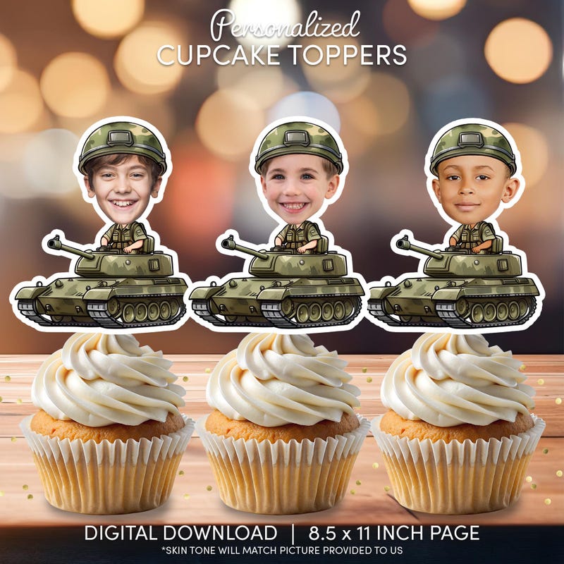 Army Cupcake Toppers - Etsy
