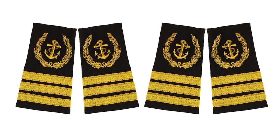 Merchant Navy Chief Officer Rank | 2 Pair Hard Epaulettes | Uniform ...
