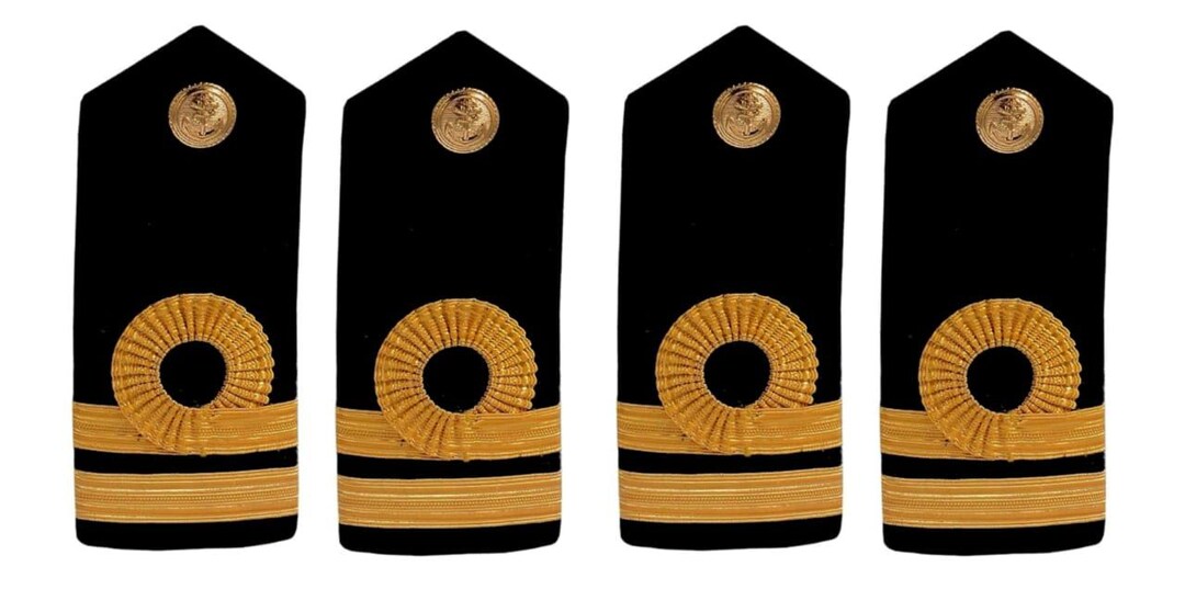 Merchant Navy 2nd Officer, Pilot & Yacht Rank | 2 Pair Hard Epaulettes ...