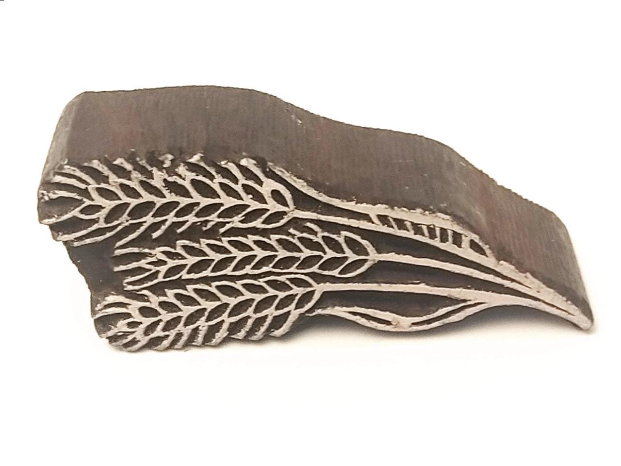 Wheat Sheaf Wood Block Stamp: Hand Carved Textile Printing, 3x1.25" - Etsy