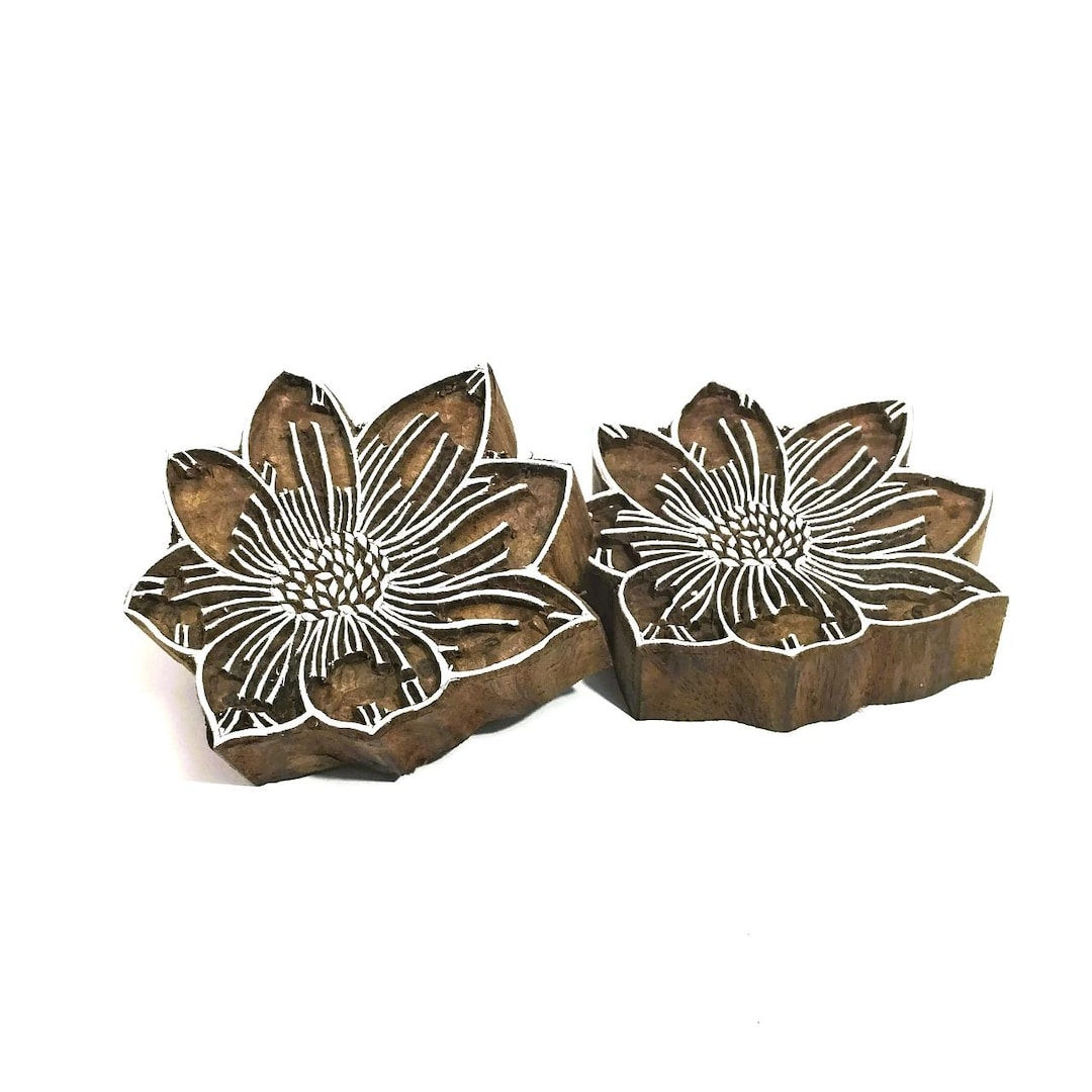 Magnolia Bloom, Indian Wood Block Print Stamp, Botanical Designs ...