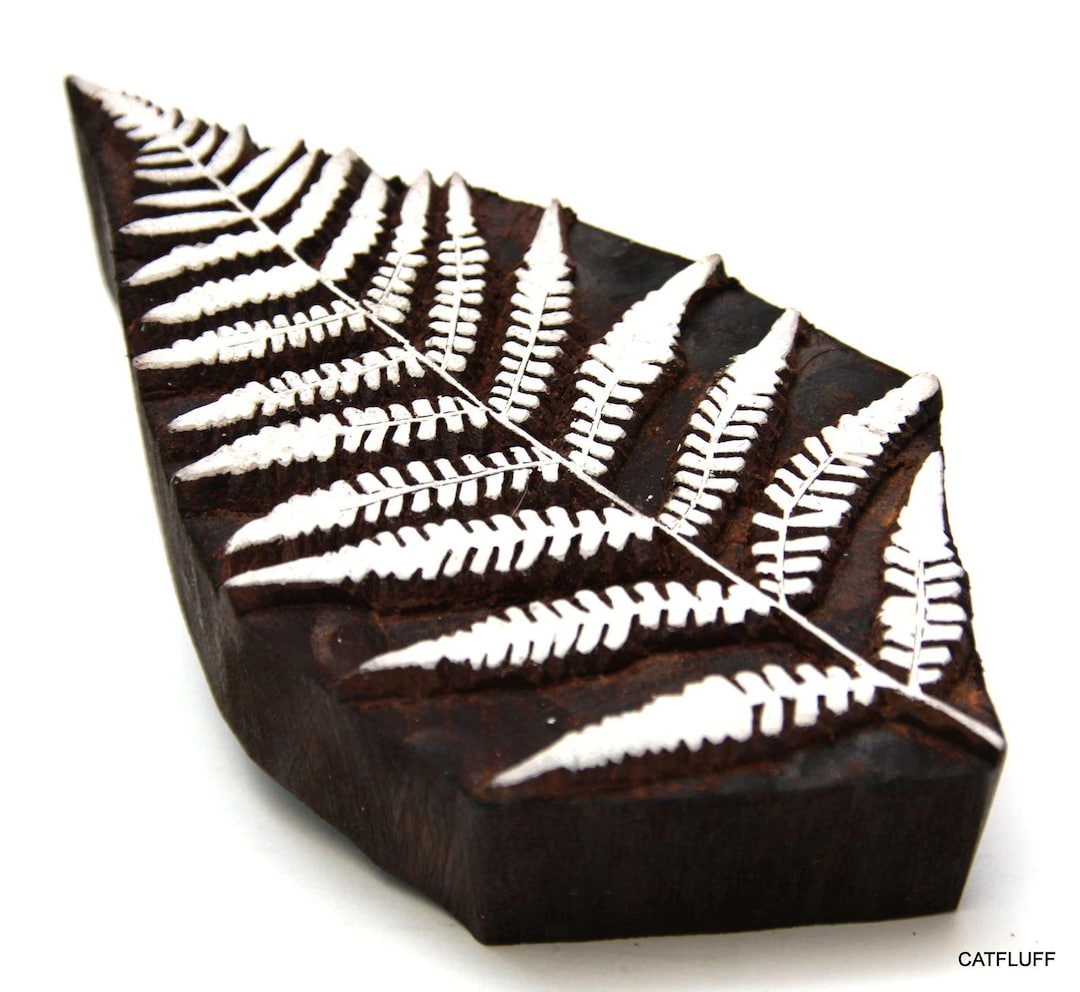 Fern Leaf Wood Block Stamp: Floral Textile Printing, Large Size - Etsy