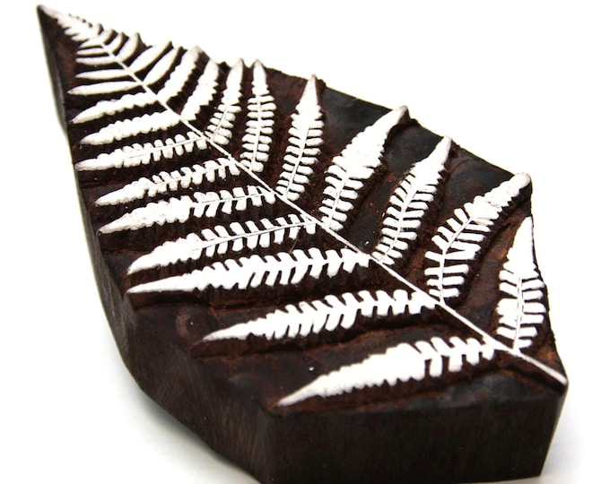 Fern Leaf Wood Block Stamp: Floral Textile Printing, Large Size - Etsy