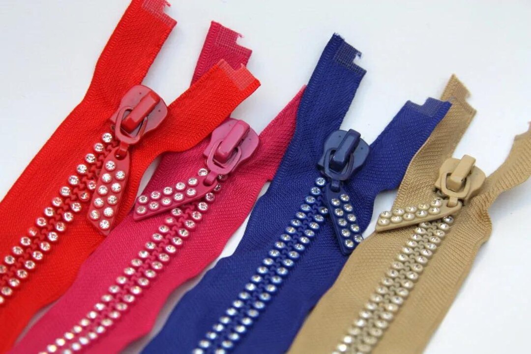 Rhinestone Separating Zipper, Bling Decorative Zipper Pull, 16 Inch - Etsy