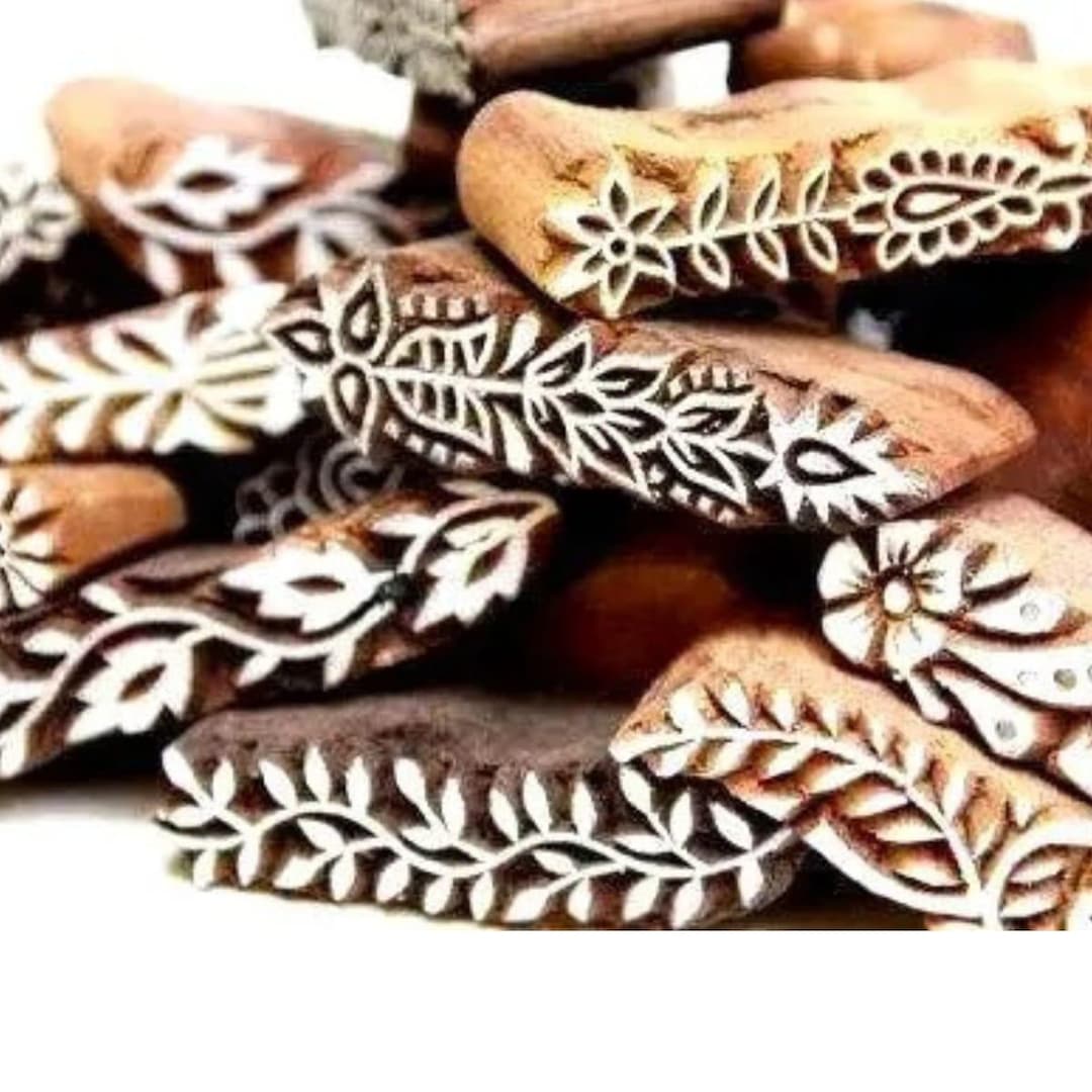 Indian Wood Block Stamps, Henna Design, Textile Printing, Set of 3 - Etsy