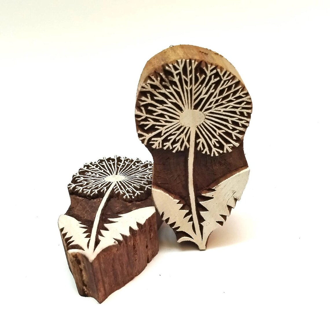 Indian Wood Block Print Stamp, Dandelion Floral Design - Etsy
