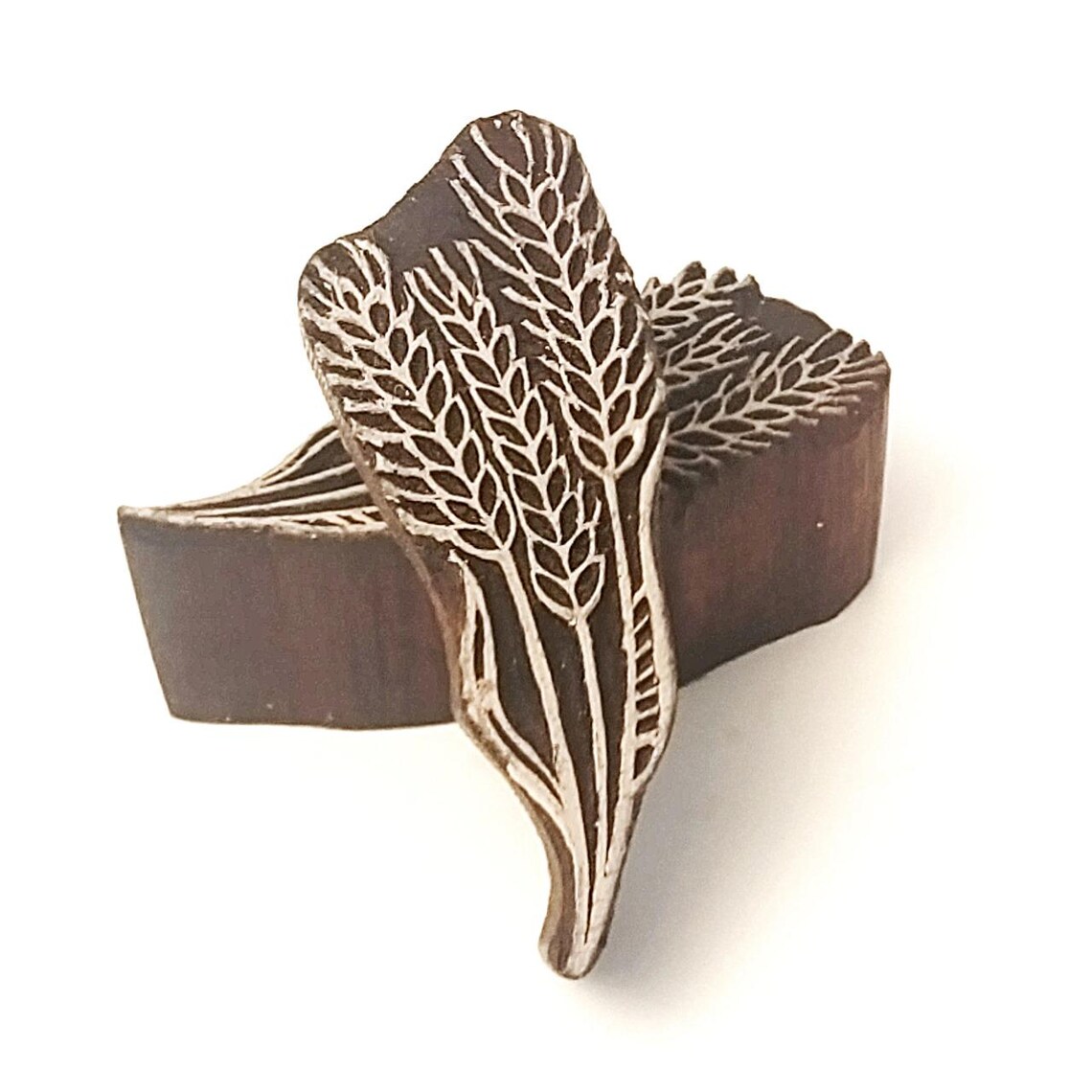 Wheat Sheaf Wood Block Stamp: Hand Carved Textile Printing, 3x1.25" - Etsy