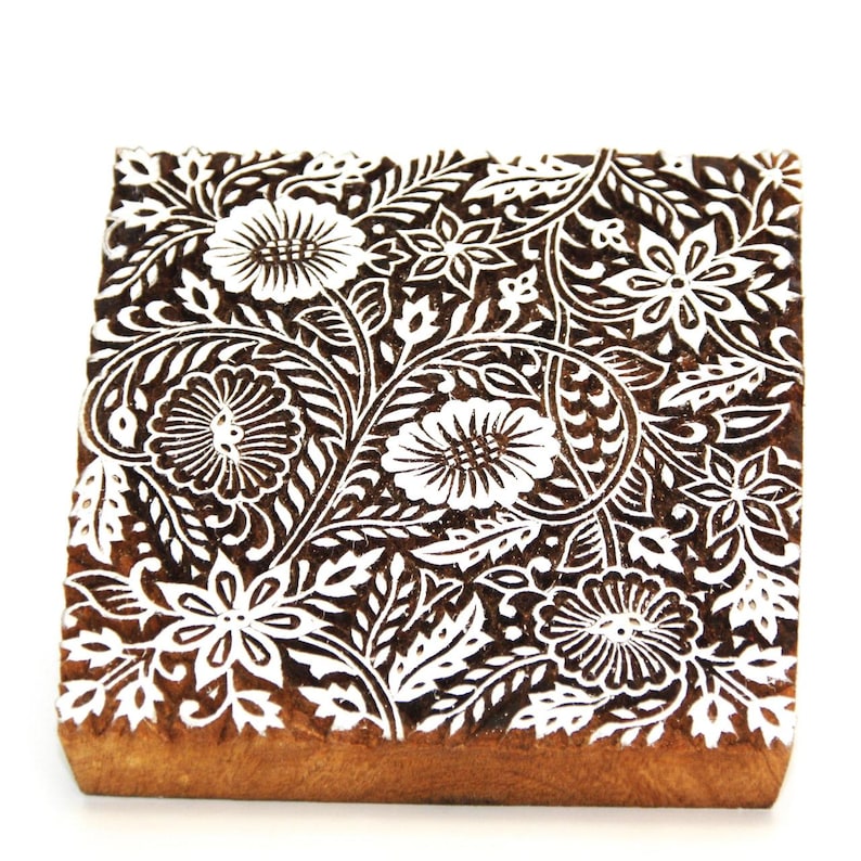 Wildflower Wood Block Printing Stamp, Floral Background, Textile ...