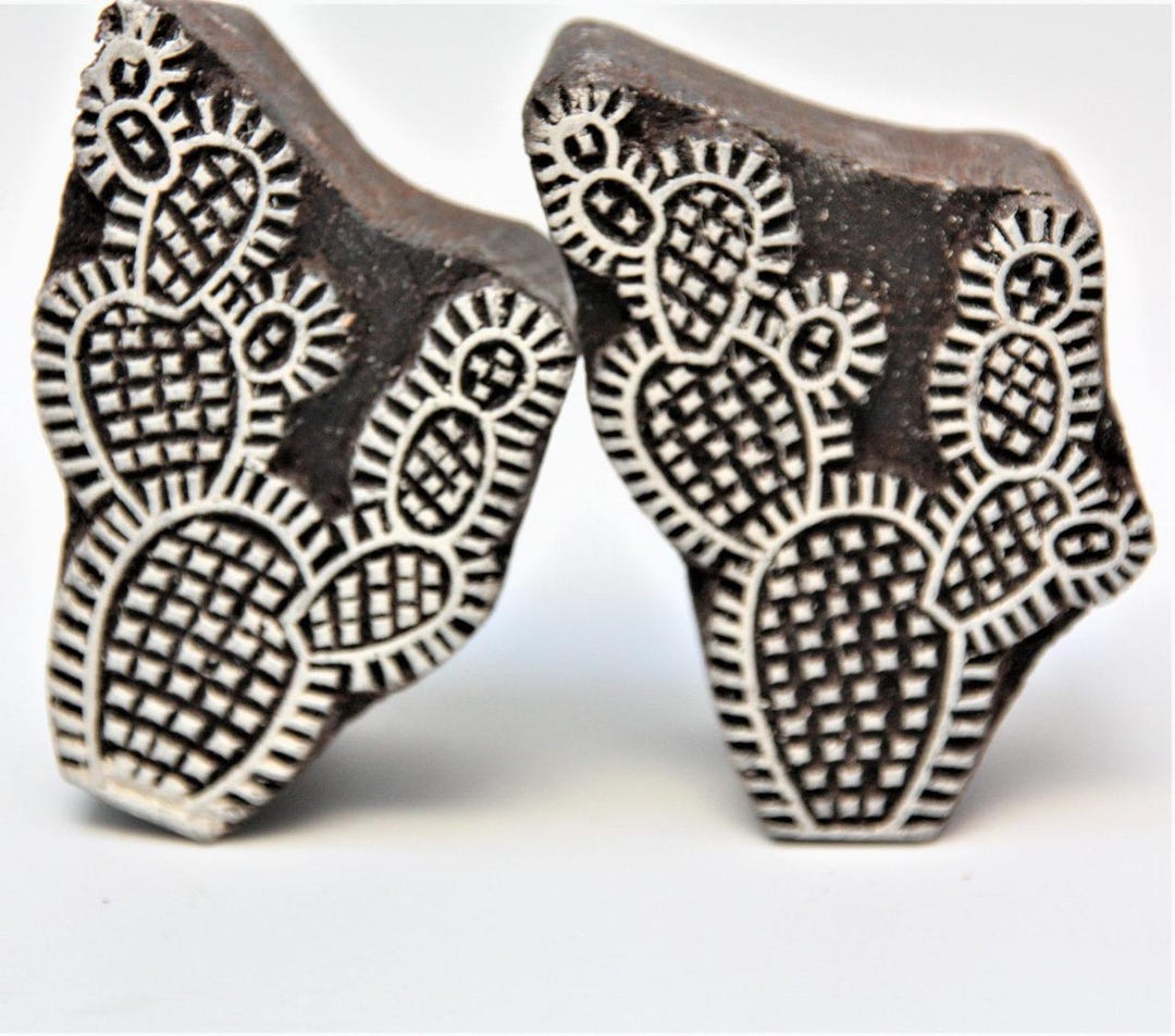 Prickly Cactus, Saguaro, Wood Block Printing Stamp, 1pc, Textile Block ...