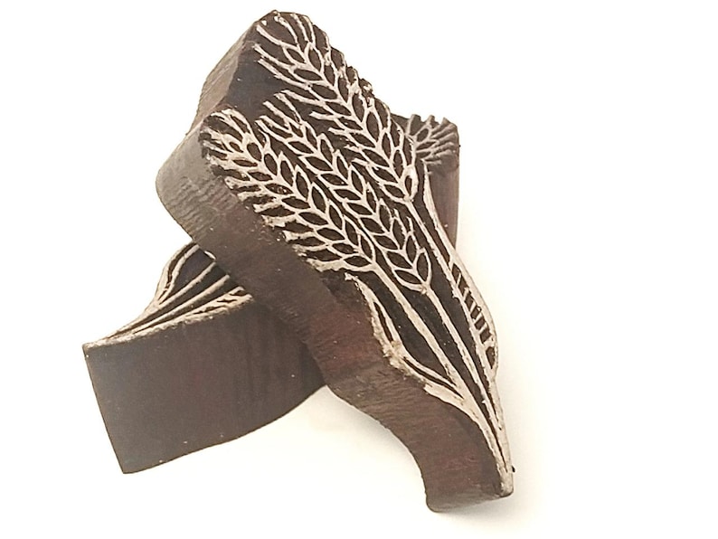 Wheat Sheaf Wood Block Stamp: Hand Carved Textile Printing, 3x1.25" - Etsy